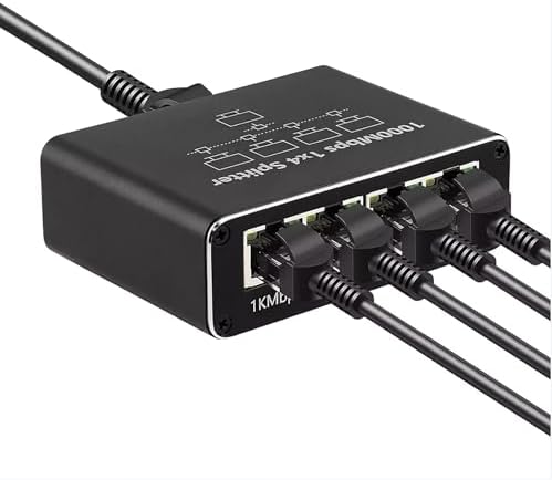 Amazon.com: LIEZHUA Ethernet Splitter 1 to 4 - Network Splitter with USB Power Cable, RJ45 ...