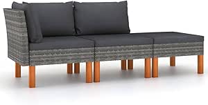 Amazon.com: YUHI-HQYD 3 Piece Patio Lounge Set,Patio Furniture,Front ...