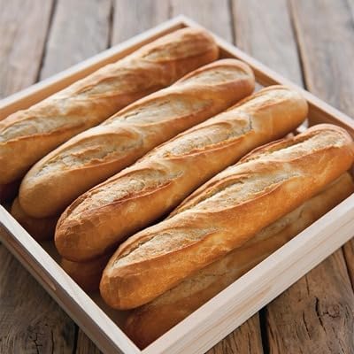Fakhri 4 Pack Bakery Demi Baguette | Crusty French-Style Bread Roll ...