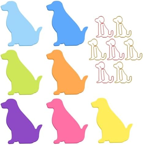 TIESOME Cute Dog Sticky Notes with Paper Clips, 210 Sheets Cartoon ...