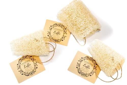 Amazon.com: 3 Pack Natural Soft Luffa Sponge for Body & Face, Lightly ...