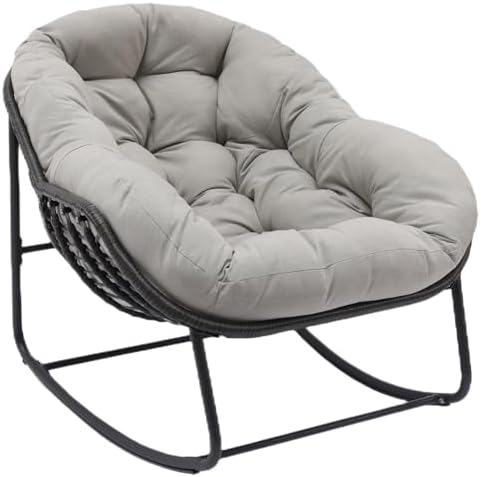 Amazon.com : HOMEFUN Outdoor Patio Rocking Chairs, Oversized Papasan ...