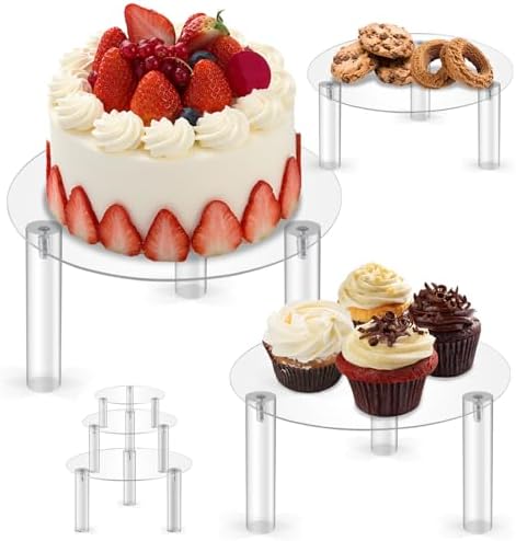 Amazon.com: 3 PCS Acrylic Cake Stands, Round Acrylic Display Stands ...