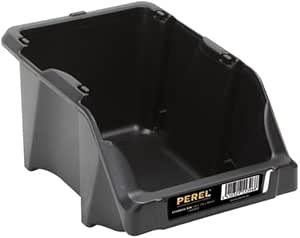Perel Black Plastic Stackable Storage Box 125mm x 195mm x 90mm : Buy ...