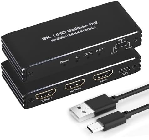 Amazon.com: 8K@60Hz HDMI Splitter 1 in 3 Out, 1x3 HDMI 2.1 Splitter ...