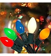 Romasaty C7 Christmas Lights Outdoor, 25Ft Vintage Christmas String ...