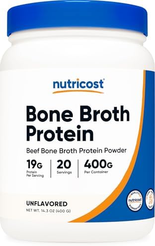Amazon.com: Nutricost Beef Bone Broth Protein Powder Unflavored (20 ...