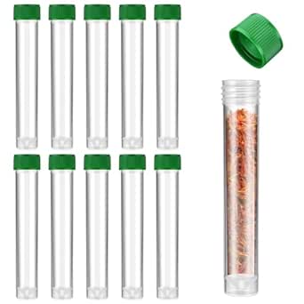 10PCS Clear Plastic Test Tubes with Caps, 20ml Sample Frozened Test ...