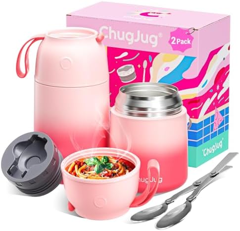 2 Pack Soup Thermo for Hot Food for Adults Kids, Vacuum Insulated Food ...