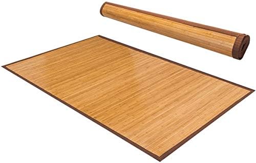 Amazon.com: COSTWAY Bamboo Area Rug, 5'x8' Natural Bamboo Floor Mat ...