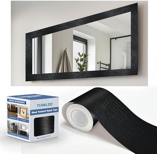 TIANLDD 27 FT Wood Grain Wallpaper Border, Removable Waterproof Mirror ...