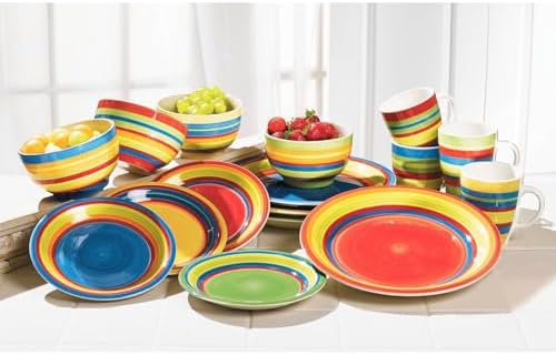 Amazon.com | BrylaneHome 16 Piece Santa Fe Dinnerware Set (Service for ...
