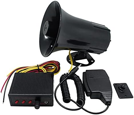 asdfs 12V Police Siren Speaker 3 Tone Sound Volume Adjustment Vehicle ...