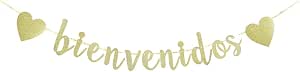 Amazon.com: SNFHWL Bienvenidos Banner, Spanish Welcome Home Sign ...