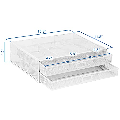 Mount-It! Mesh Computer Monitor Stand Riser [Metal] Desk Organizer with ...