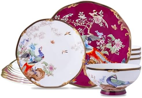 Amazon.com | ACMLIFE Bone China Dinnerware Set - White and Glod ...