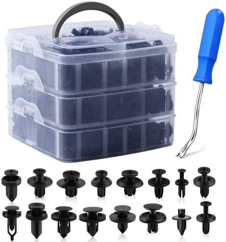JatilEr 100 Pcs Car Body Trim Clips, Plastic Rivet Fasteners Universal ...