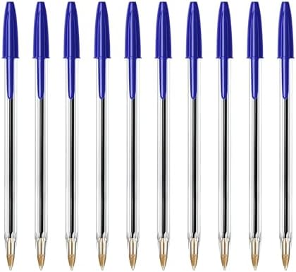 SOMCO - Pack Of 10 Blue Biro Ballpoint Pens - Medium Tip - Premium Pen ...