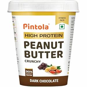 Amazon.com : Pintola HIGH Protein Peanut Butter (Dark Chocolate) (Crunchy, 510g) | 30% Protein ...