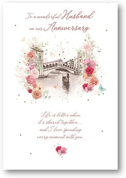 ICG Wonderful Husband' Anniversary Card - Gondola Under Bridge ...