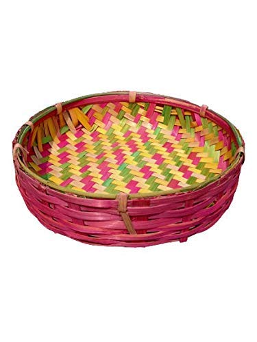 Raj Furniture Bamboo Round Basket/Tokri , Multicolor : Amazon.in: Home ...