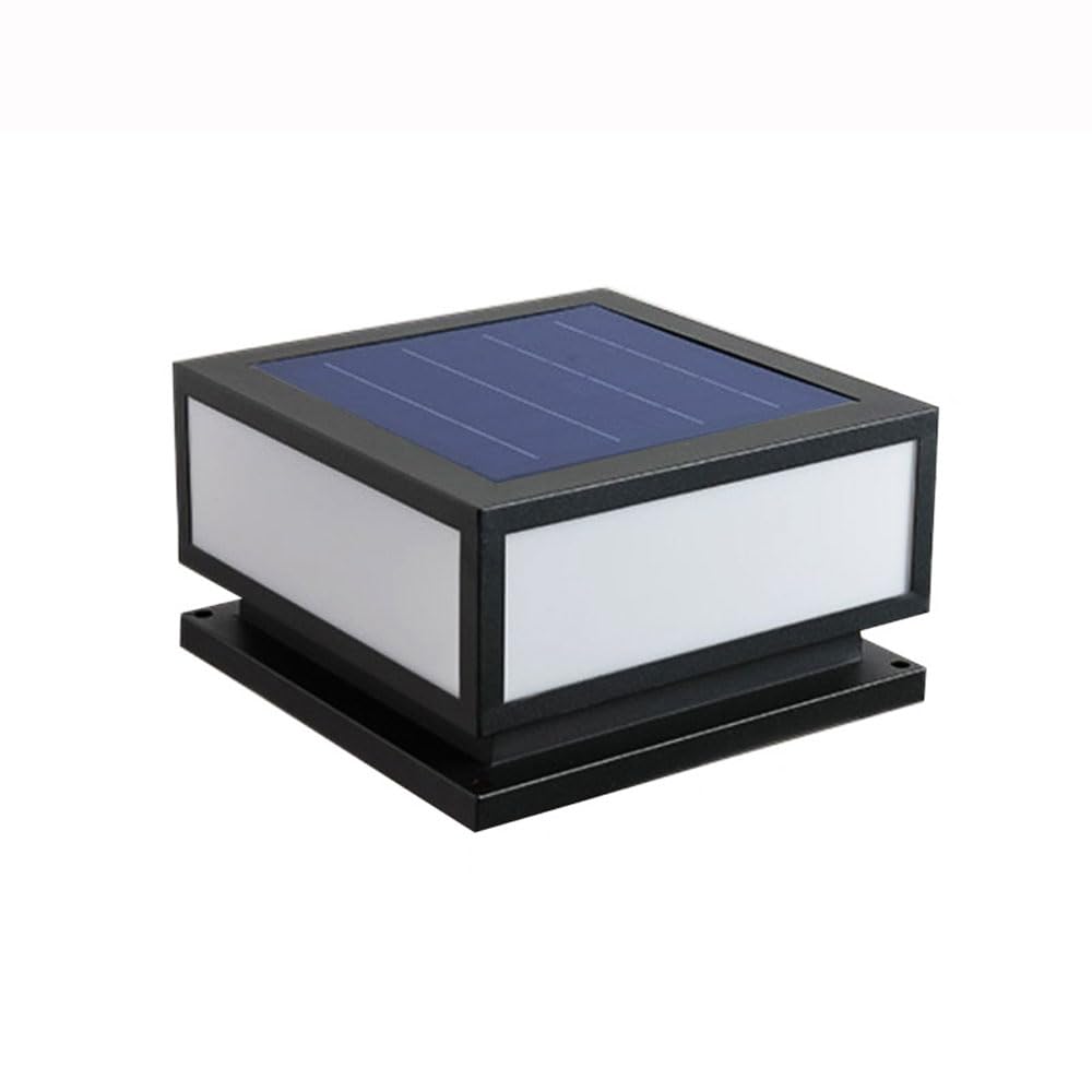 Modern LED Fence Deck Cap Light Lantern Solar Column Lights Outdoor Solar Post Lights for Flat ...