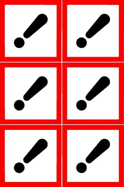 Irritant environment coshh Safety sign - Pack of 6 100mm x 100mm Self ...