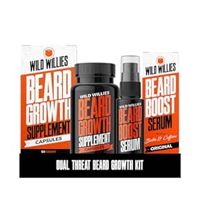 Amazon.com: Wild Willies Beard Growth Kit - Capsules & Boost Serum - Natural Growth Oil With ...