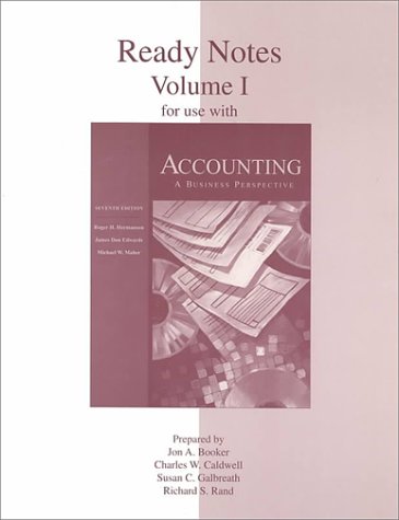 Amazon.com: Ready Notes Volume 1 To Accompany Accounting: A Business ...