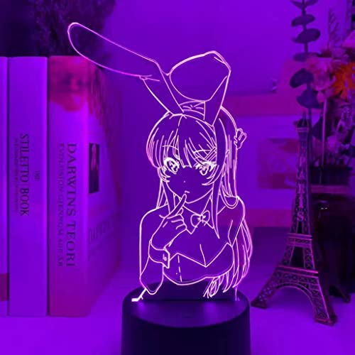 Bunny Girl Senpai Anime Lamp 16 Colors Remote Control - Want It All