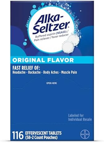 Amazon.com: Alka-Seltzer Effervescent Tablets Original Flavor, Fast ...
