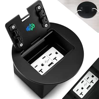 Kanayu 1 Recessed Floor Outlet with Quick Charging Port 4.8A USB A+Type ...