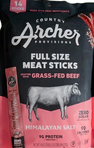 Amazon.com: Country Archer Meat Jerky Stick Himalayan Salt Grass-Fed ...