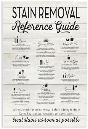 Amazon.com: Stain Removal Guide Metal Sign for Home Decorating Laundry ...