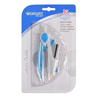 Westcott 14558-002 2 Piece Math Tools, Compass & Protractor Set ...