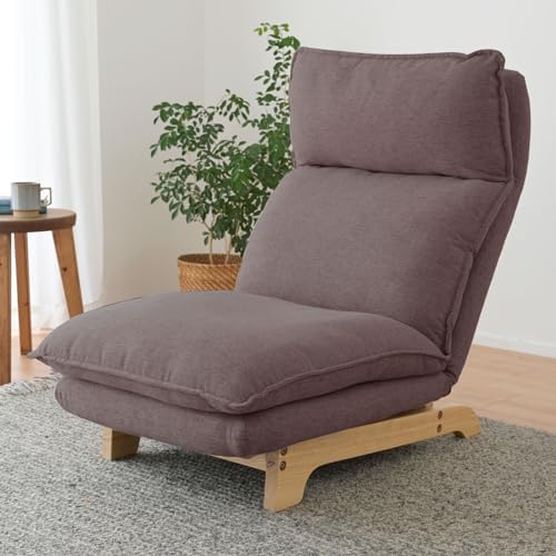 Amazon｜山善(YAMAZEN) ソファ ソファー カウチ (ヘッド14段階/背部6段階) リクライニング 折りたたみ 座椅子 ローソファー 一人掛け 天然木 幅62×奥行89-146×高 ...