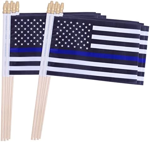 Amazon.com : 50 Pack Thin Blue Line USA American Police Flag,Hand Held ...