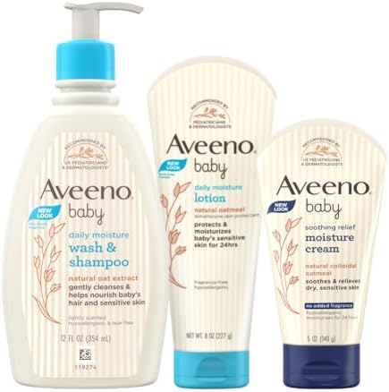 Buy Combo pack Aveeno Baby Daily Moisturizing Wash & Shampoo (354ml) + Daily Moisture Lotion ...