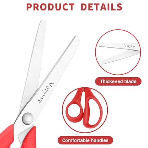 Vutyvve Left-Handed Kid’s Scissors, Safe Blunt Tip Scissors for ...