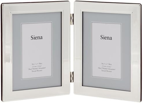 Amazon.com - Maturi Silver Plated Double Photo Frame - Flat Edge ...