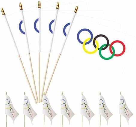 Amazon.com : LyButty 12 Pack Olympic Games Flag Olympic Rings Small ...