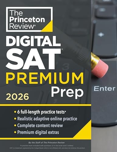 Amazon.com: Princeton Review Digital SAT Premium Prep, 2026: 6 Full ...