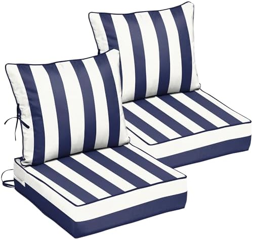 Amazon.com : 24x24 Outdoor Chair Cushions Set of 2, Waterproof Deep ...
