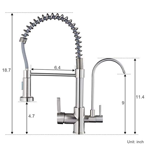 MENATT Purifier Kitchen Faucet, Commercial 3 in 1 Spring Drinking Water ...
