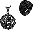 Hipunk Wiccan Necklace Pentagram Pentacle Pendant Star Entwined Snake ...
