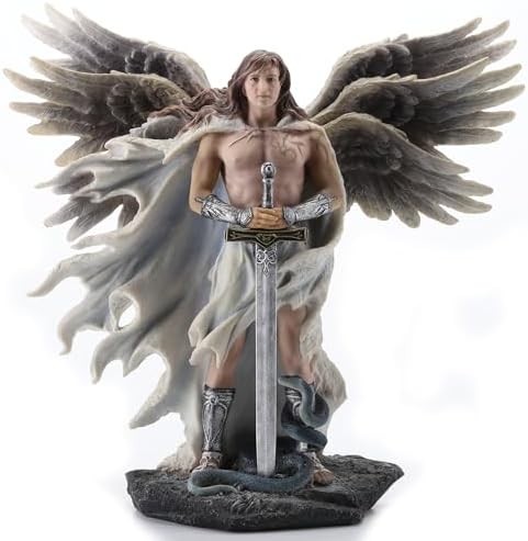 Amazon.com: US 11 Inch Six Winged Guardian Angel with Serpent Figurine ...