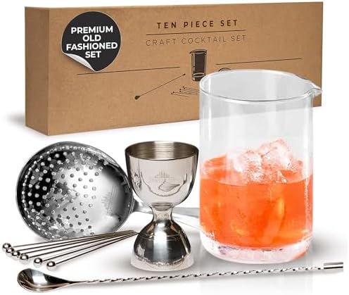 Amazon.com: Mixology & Craft Cocktail Set - 7-Piece Bartender Kit with ...