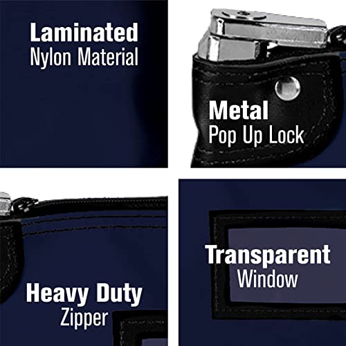 Snapklik.com : Laminated Nylon Locking Deposit Bag Navy Blue 15W X 11H ...