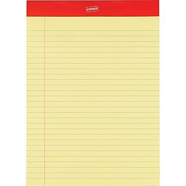 Staples Perforated Notepad, Narrow Ruled, Canary, 5" x 8", 12/Pack ...