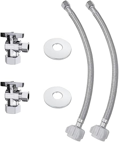 Complete Toilet Set Valve 1/2 in. NOM Inlet x 3/8 in. OD Compression ...
